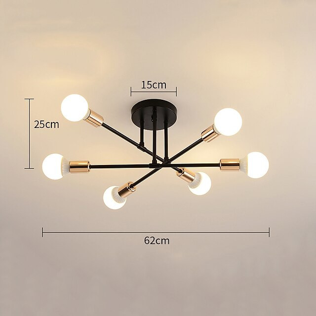 72 cm klode design geometriske former indbygningslys metal sputnik ...