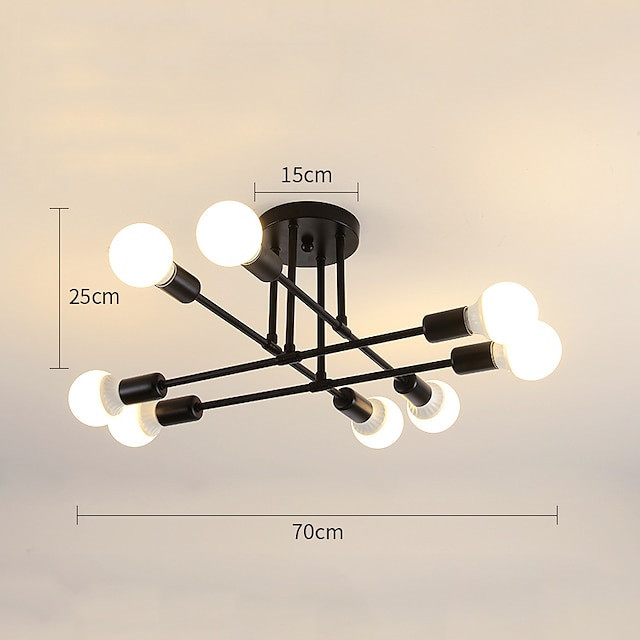 72 cm klode design geometriske former indbygningslys metal sputnik ...